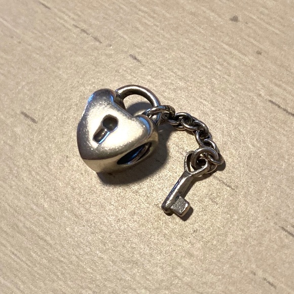 Pandora | Jewelry | Genuine Pandora Heart Lock Key Dangle Charm | Poshmark